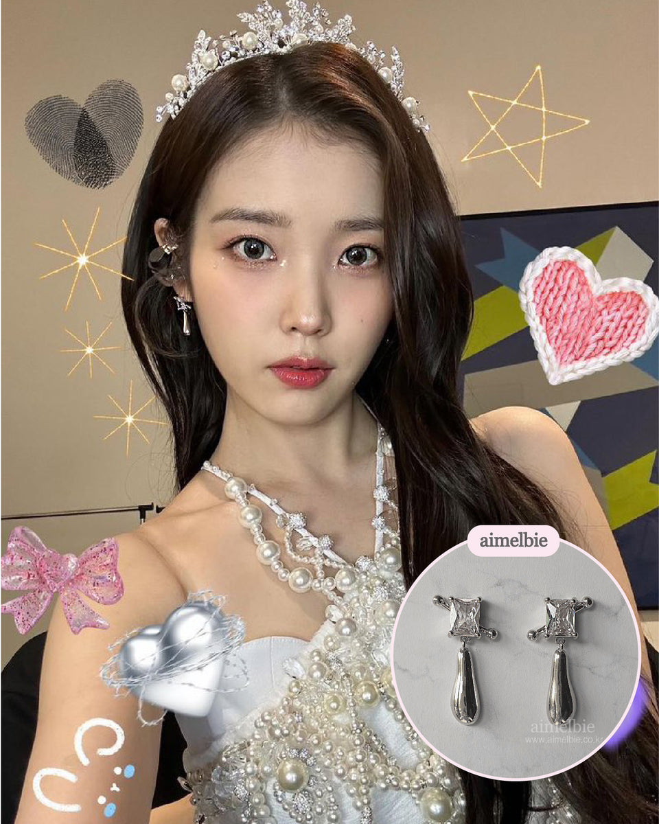 [IU, BABYMONSTER Chiquita Earrings] Urban Metal drop earrings - Silver ...